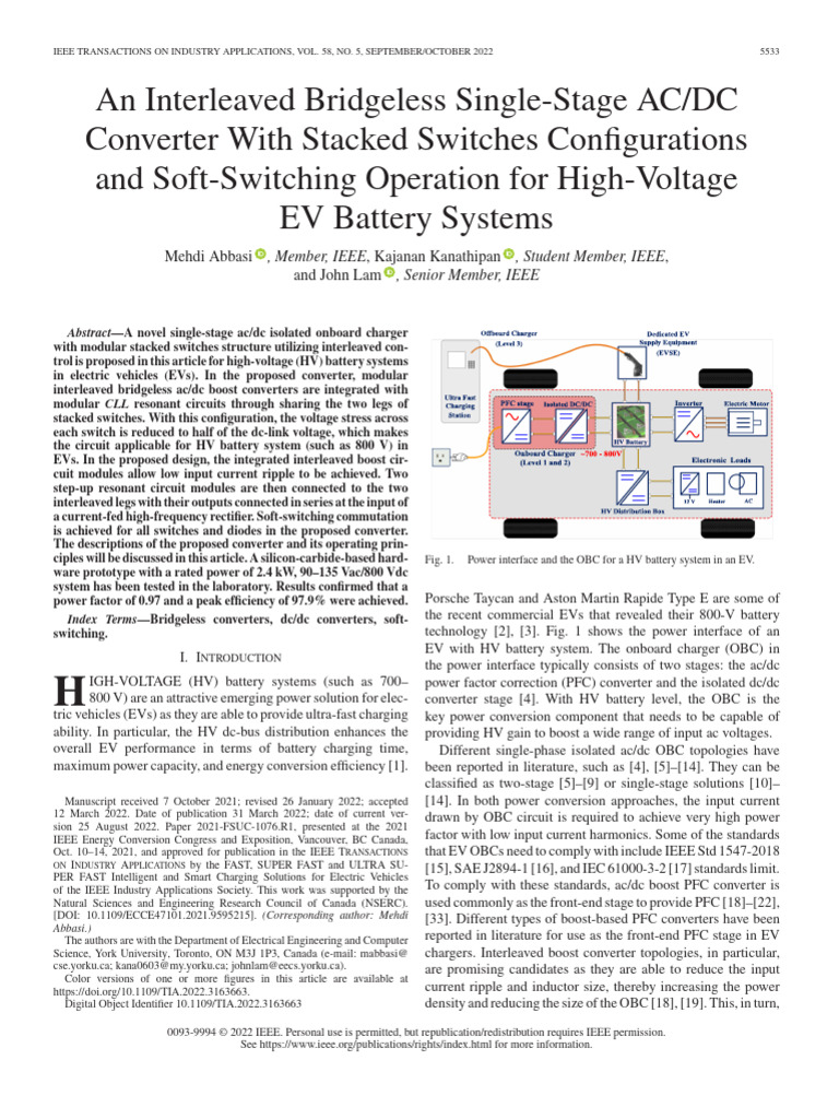 High-Voltage EV AC/DC Converter Design | PDF | Rectifier | Direct Current