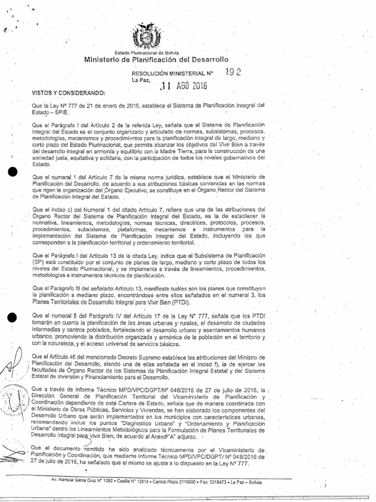 RM01 Lineamientos MPD | PDF