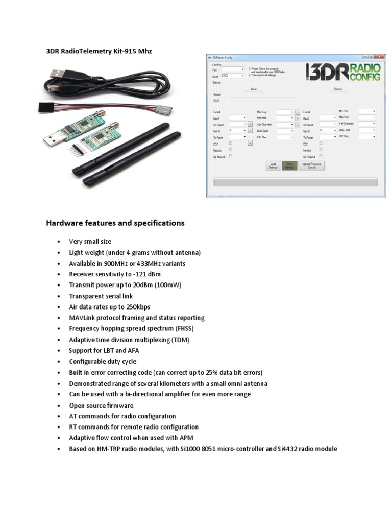 3DR Radio Telemetry Kit | PDF | Engineering | Wireless