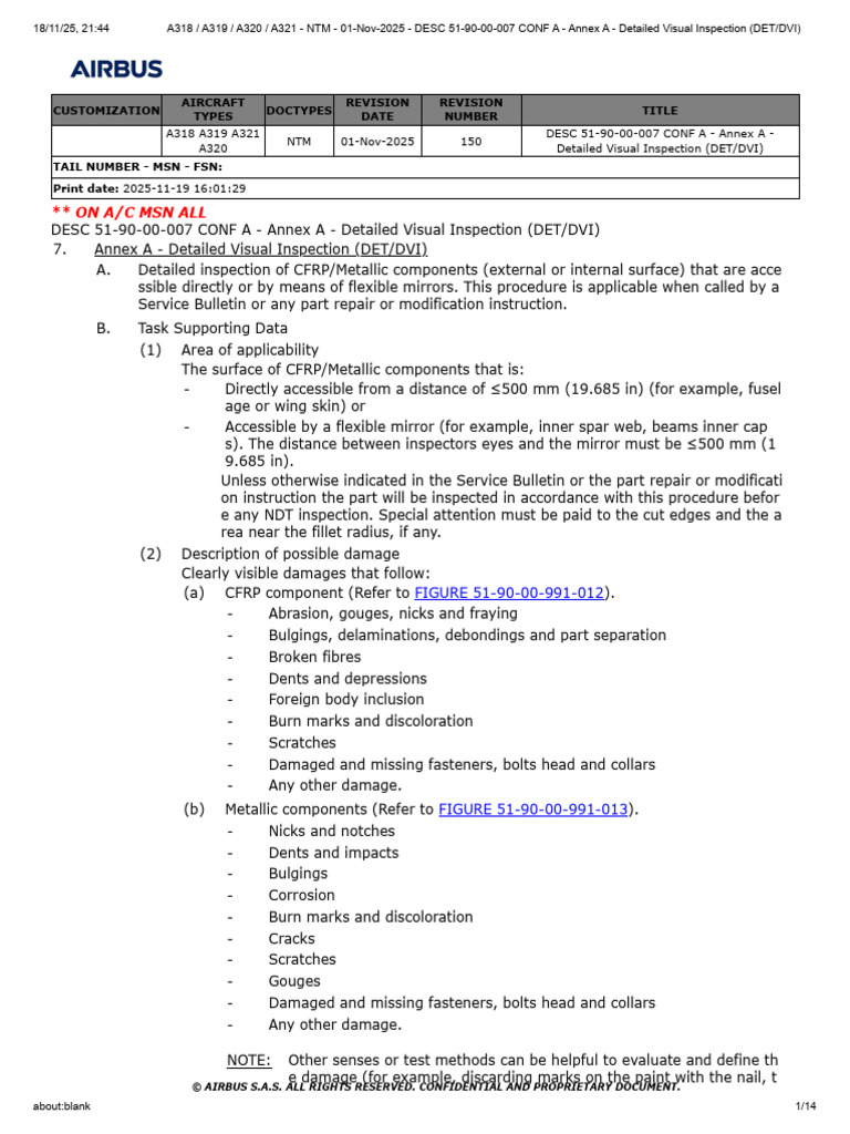 Detailed Visual Inspection Guide for A320 | PDF | Airliner | Airbus
