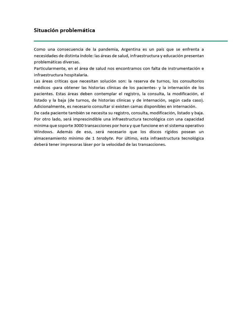 TP2 - Situación problemática | PDF