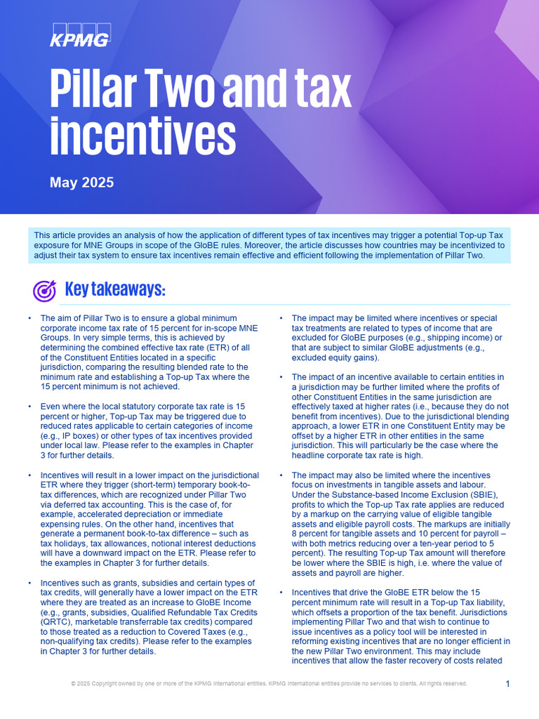 Pillar Two and Tax Incentives 1749700266 | PDF | Taxes | Tax Deduction