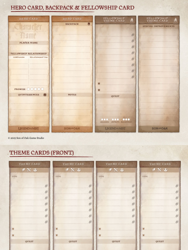 Legend in The Mist CharacterSheet | PDF