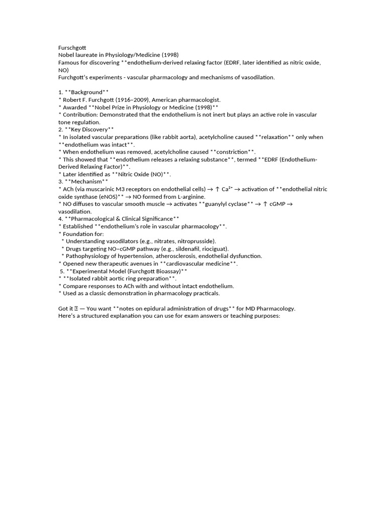 Furchgott's Discovery of Nitric Oxide | PDF