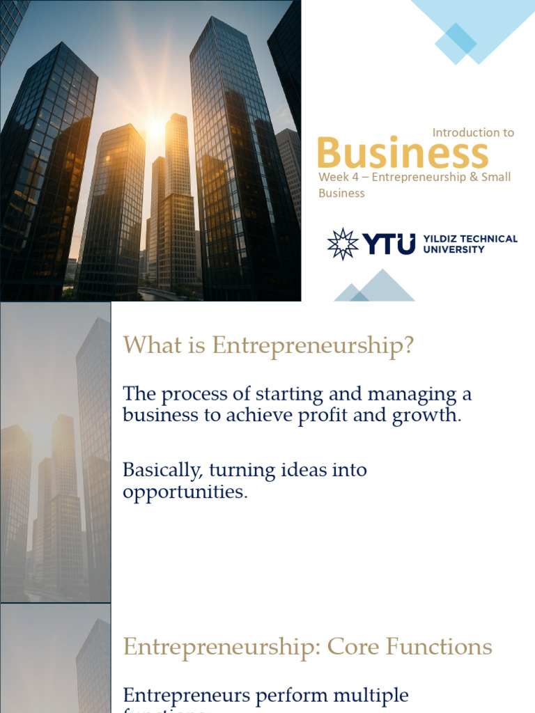 Week4 Entrepreneurship&Small Business | PDF | Entrepreneurship | Innovation