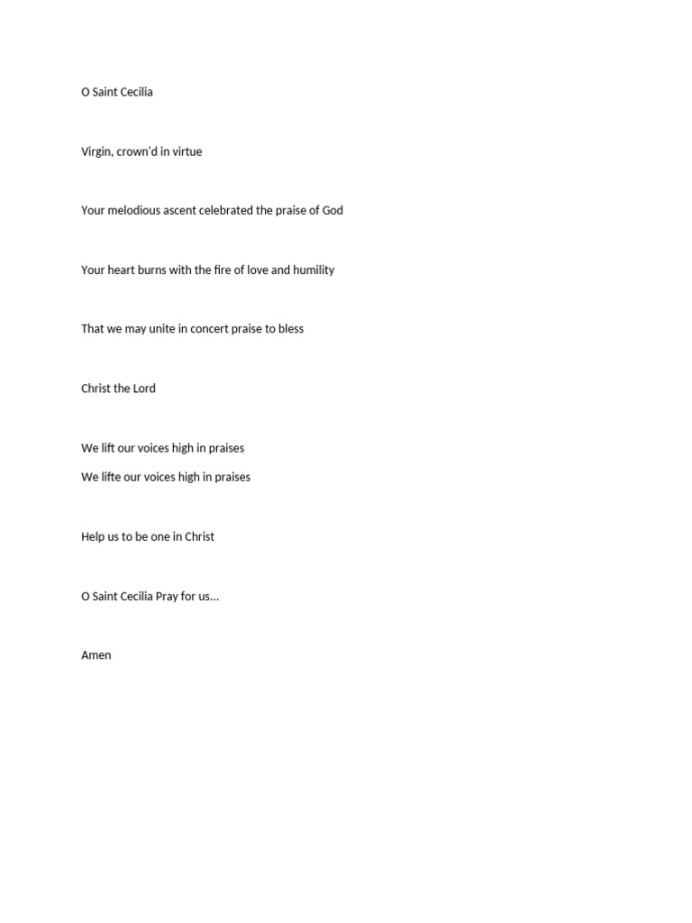 O Saint Cecilia-WPS Office | PDF