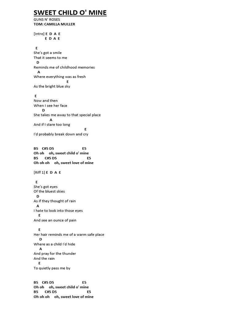 Sweet Child O' Mine (E) | PDF