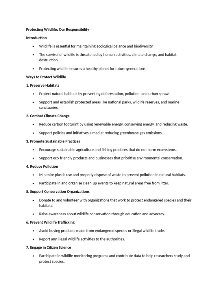 Ways to Protect Wildlife Effectively | PDF