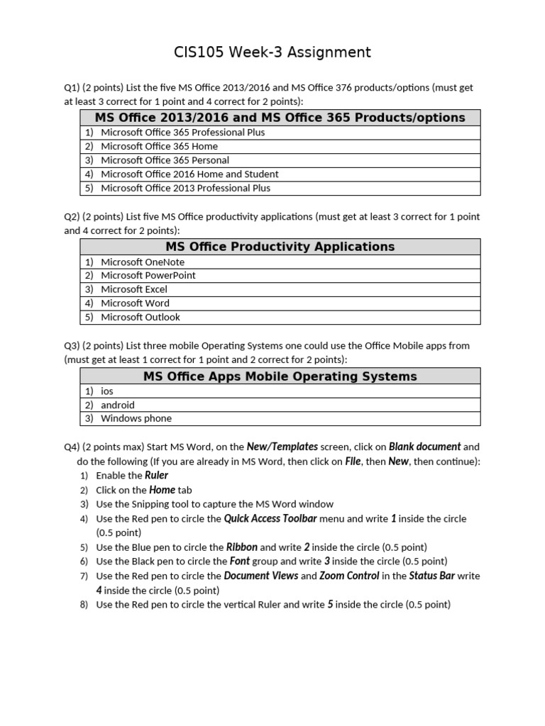 Week 3-Assignment CIS OER (1) 1 | PDF | Microsoft Office | Computing ...