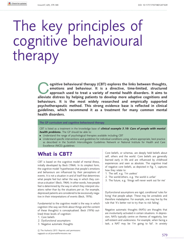 Fenn Byrne 2013 The Key Principles of Cognitive Behavioural Therapy ...