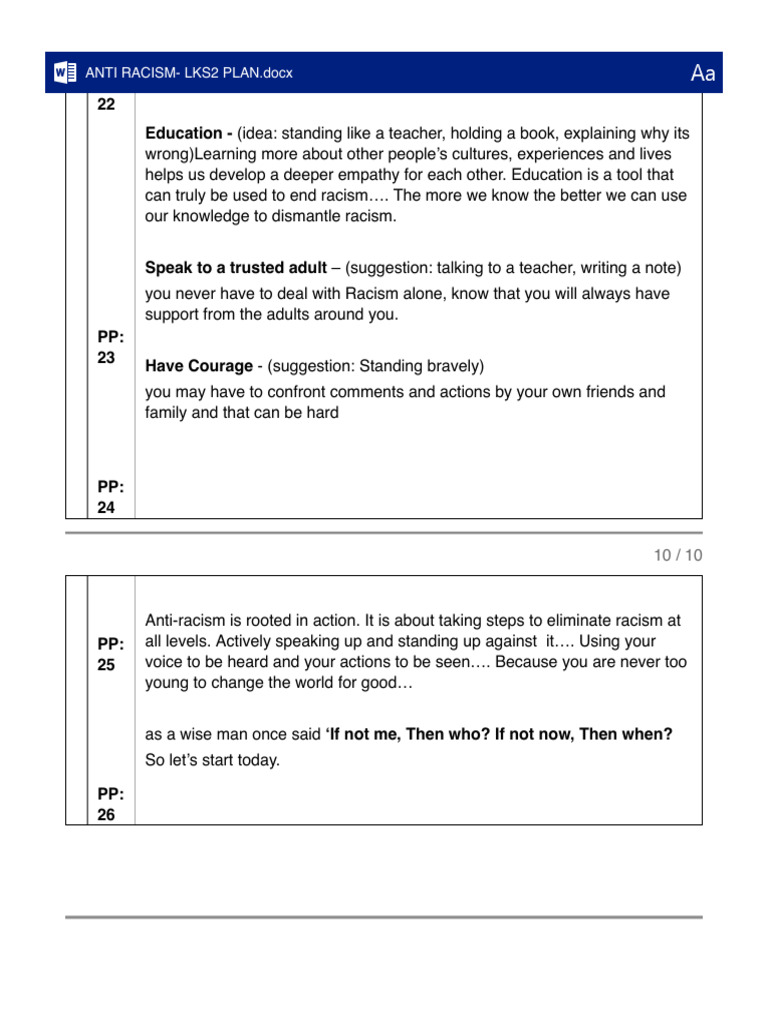 Anti Racism - Lks2 Plan | PDF