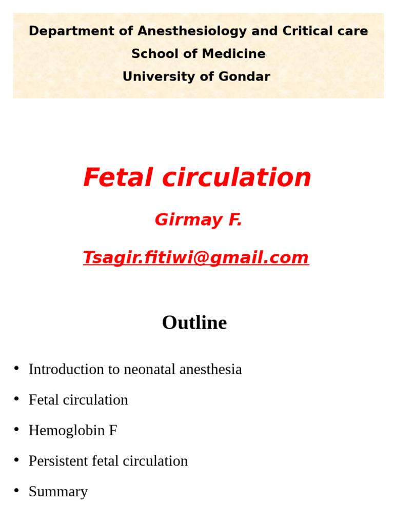 Fetal circulation | PDF | Fetus | Circulatory System
