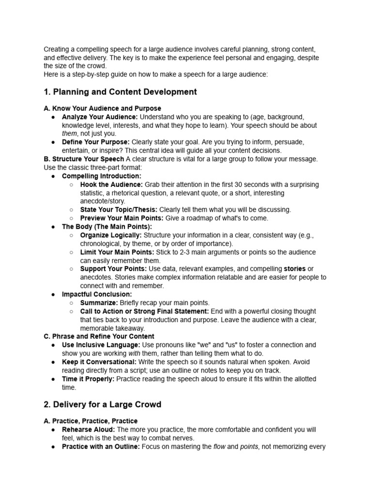How To Make Speech of Many Audience | PDF | Audience | Rhetoric