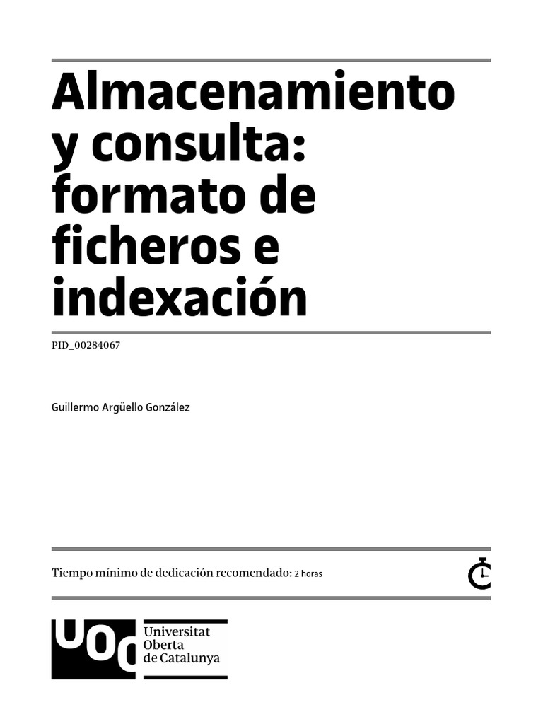 Formatos de ficheros e indexación en Big Data | PDF | Bases de datos ...