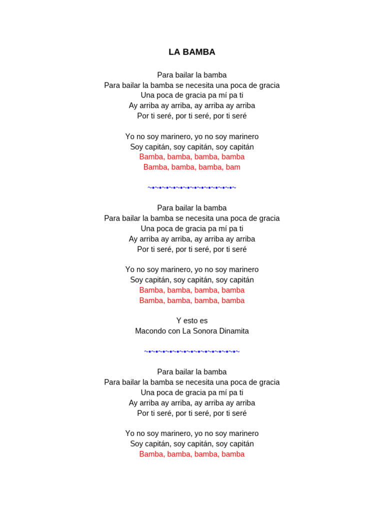 La Bamba | PDF