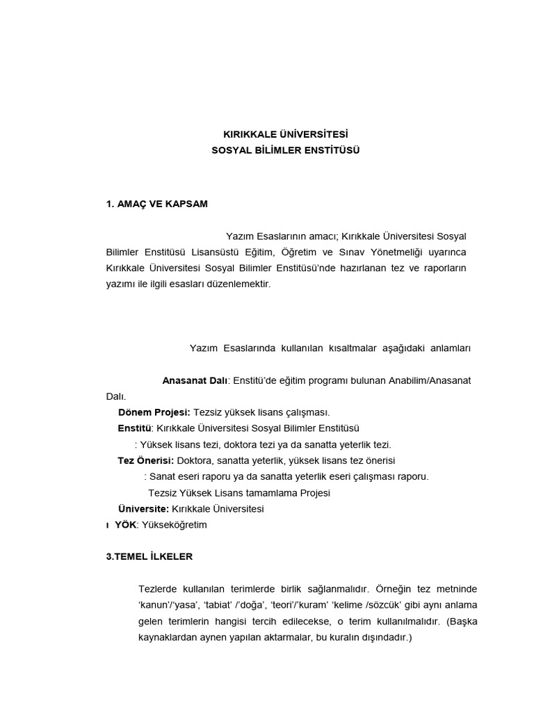 Tez Yazım Klavuzu | PDF