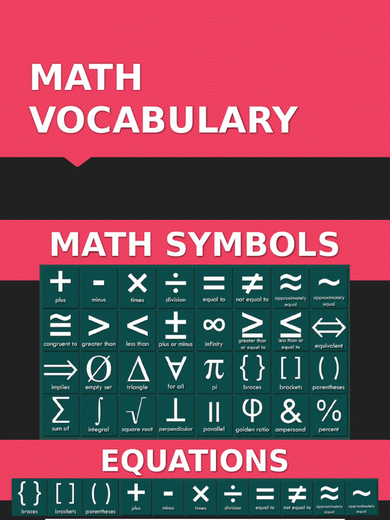 Math Vocabulary | PDF