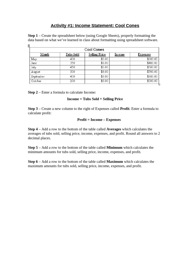 Income Statement and Payroll Spreadsheet Guide | PDF | Payroll ...