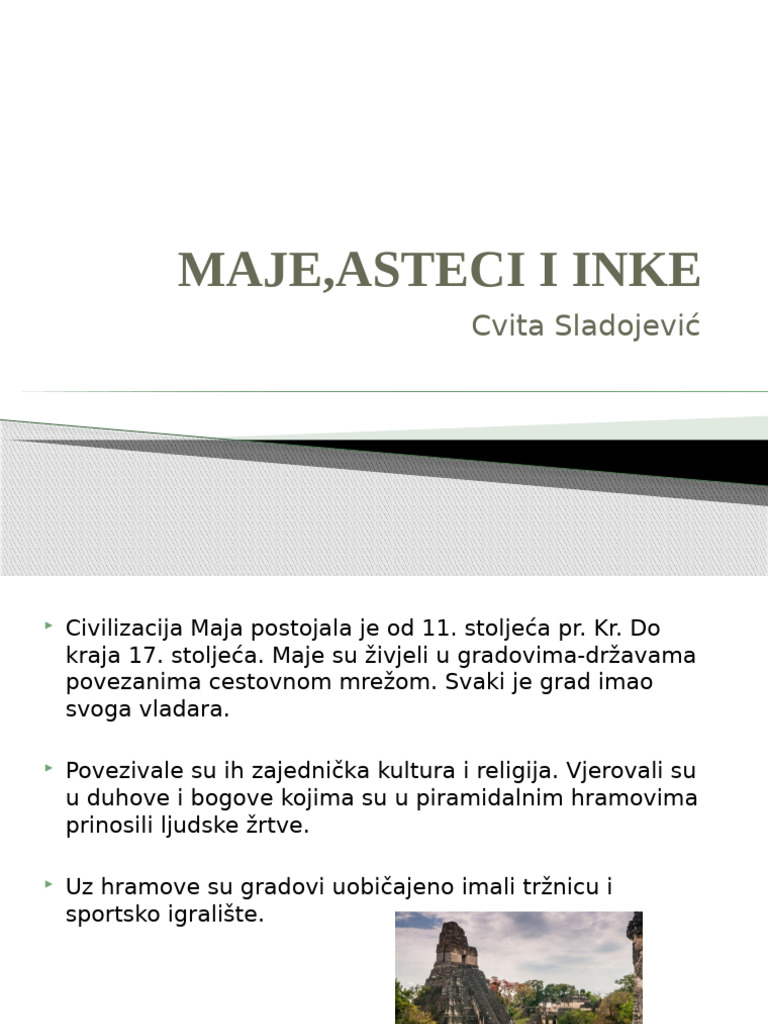 Maje,Asteci i Inke | PDF