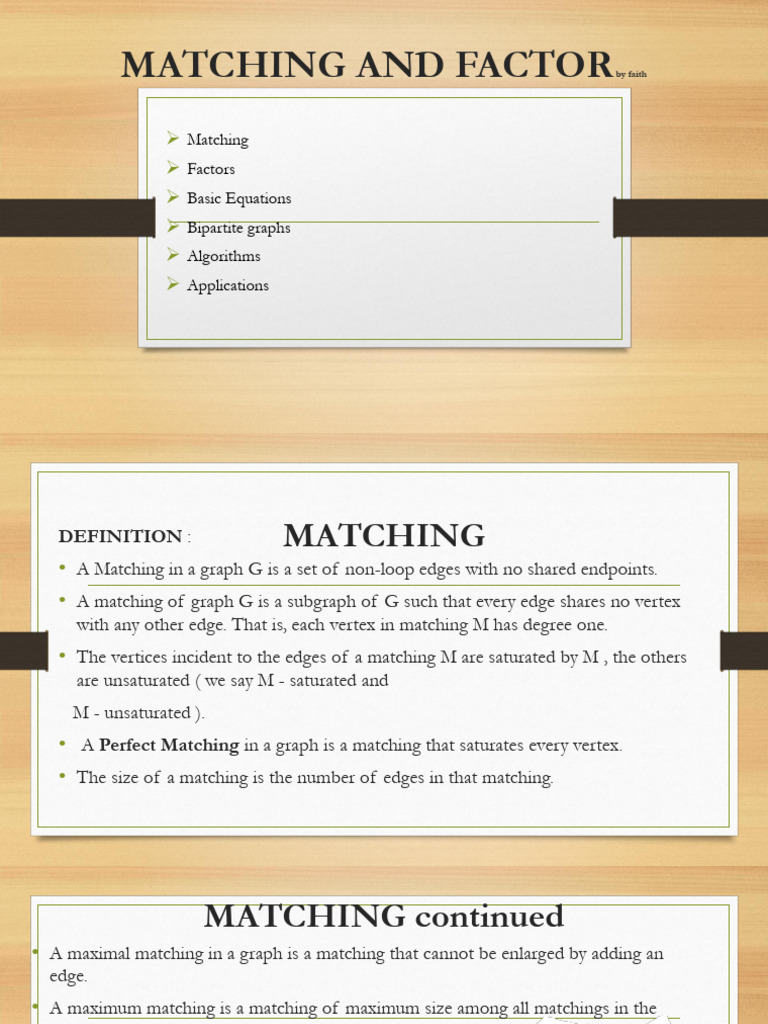 Final Matching and Factor | PDF | Mathematical Concepts | Discrete ...