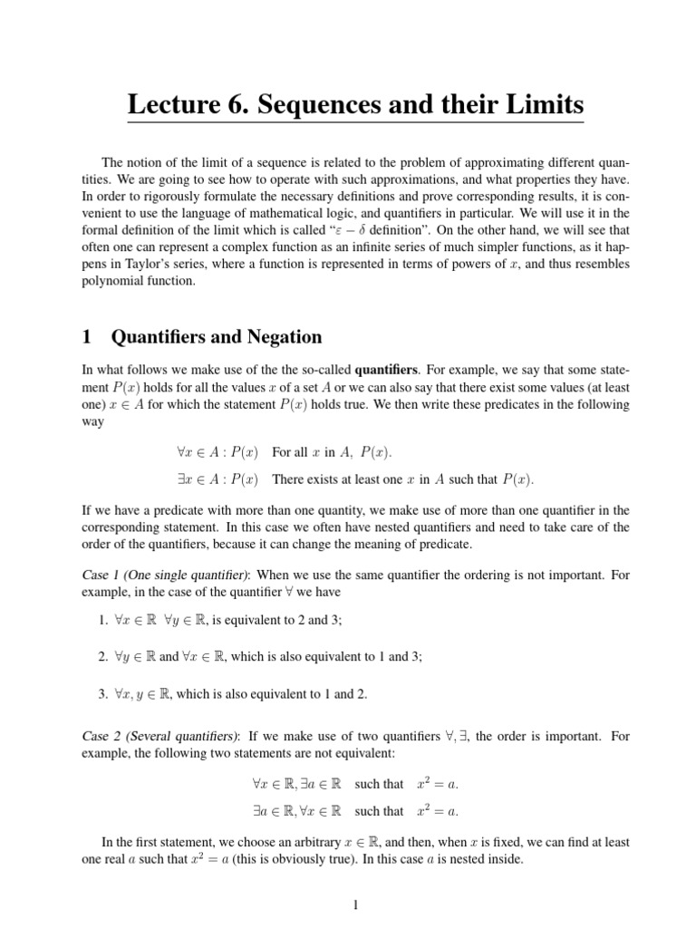Lecture-6-9 | PDF | Limit (Mathematics) | Sequence