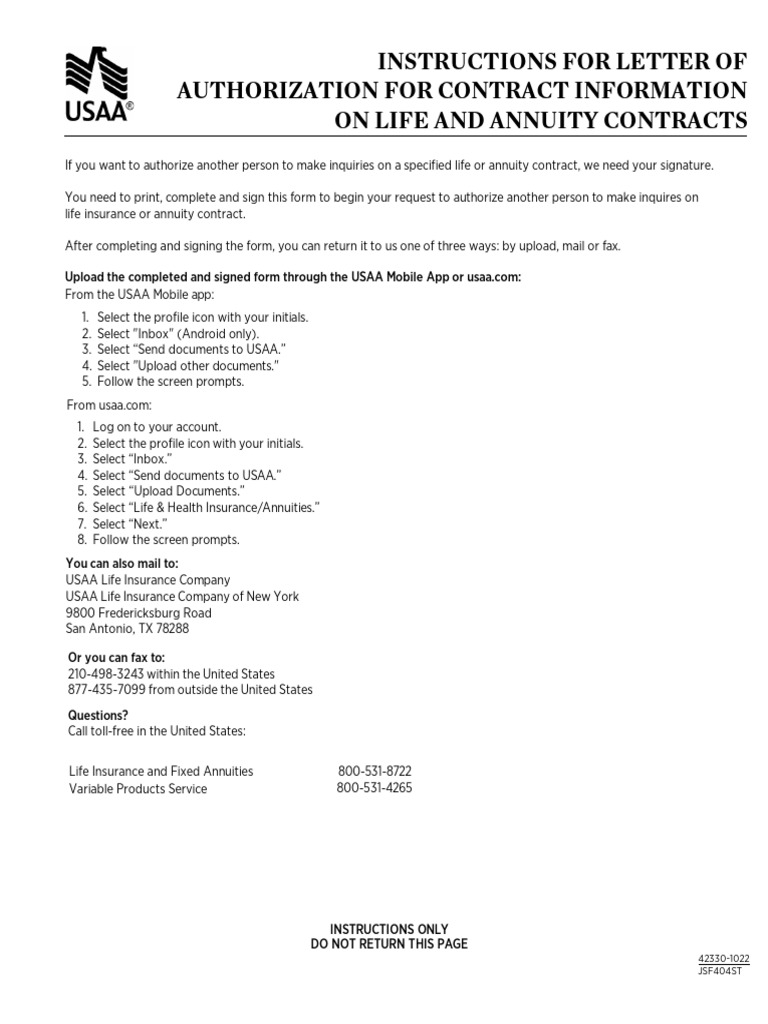 Life Annuity Contract Authorization Form | PDF