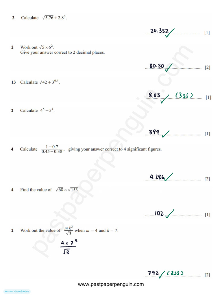 Past Paper Solutions and Calculations | PDF