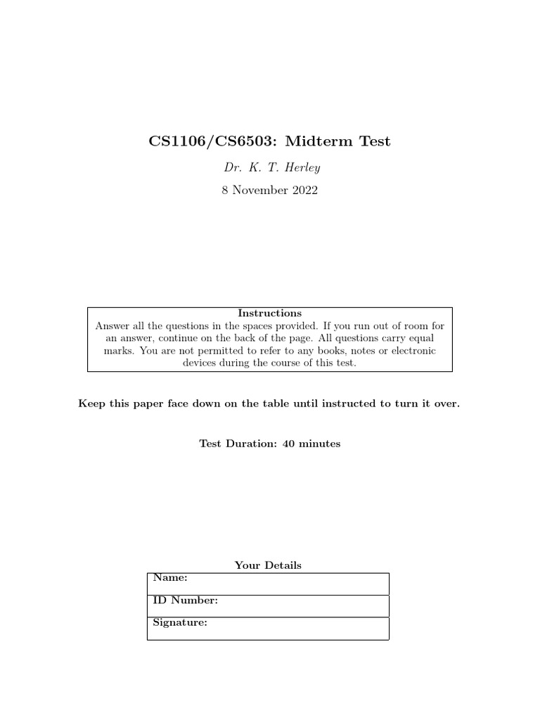 Database Sample Midterm | PDF | Databases | Information Technology ...
