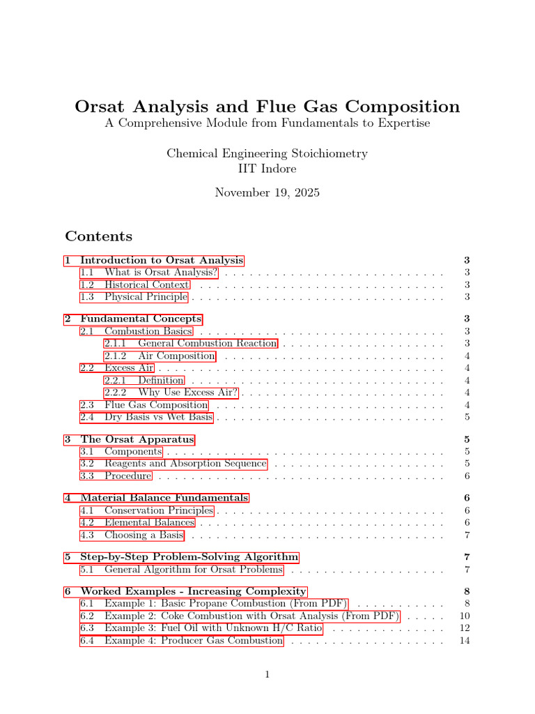 Orsat Analysis | PDF | Combustion | Stoichiometry