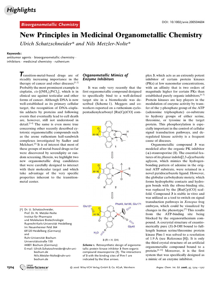 Schatzschneider, Angew. Chemie. Int. Ed., Vol 45, Iss 10, 2006 | PDF ...
