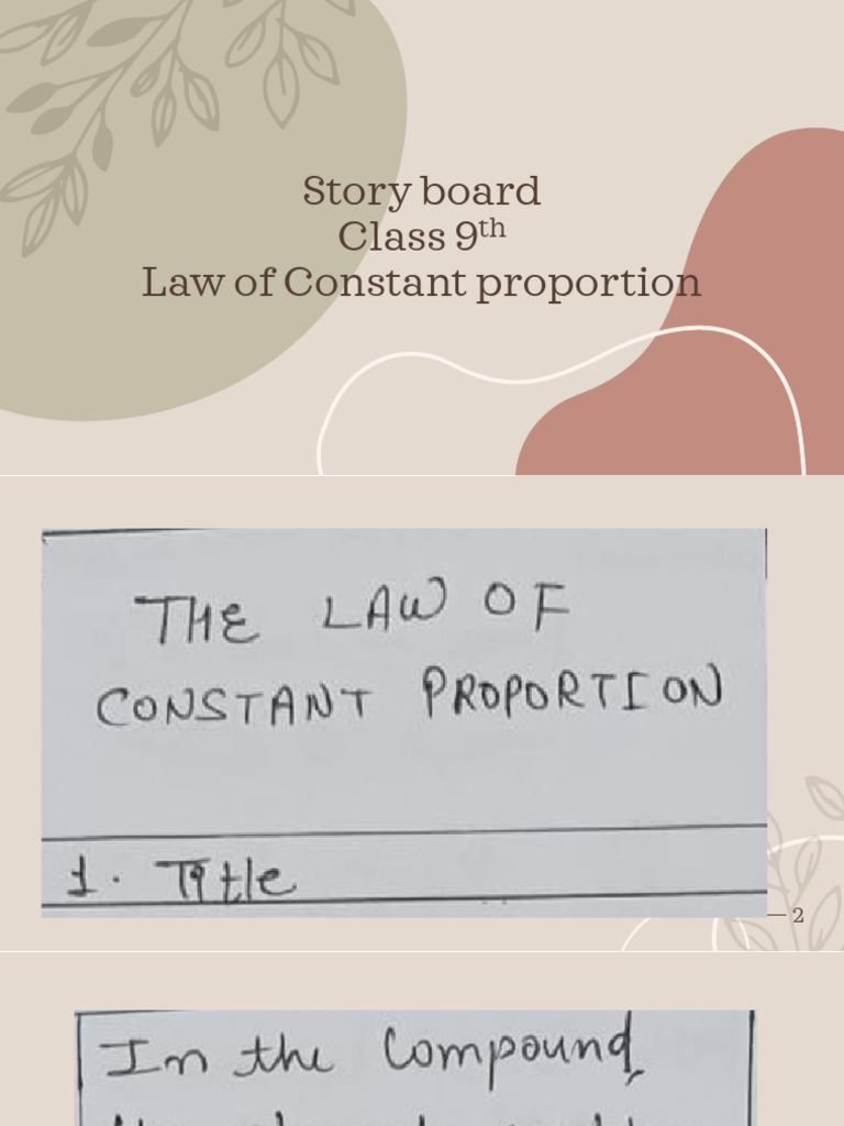 Class 9th Law of Constant Proportion | PDF