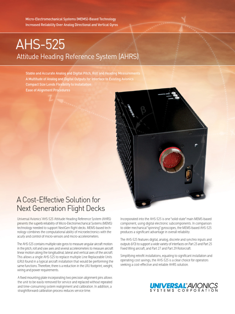 Universal Avionics AHS 525 | PDF | Avionics | Aviation