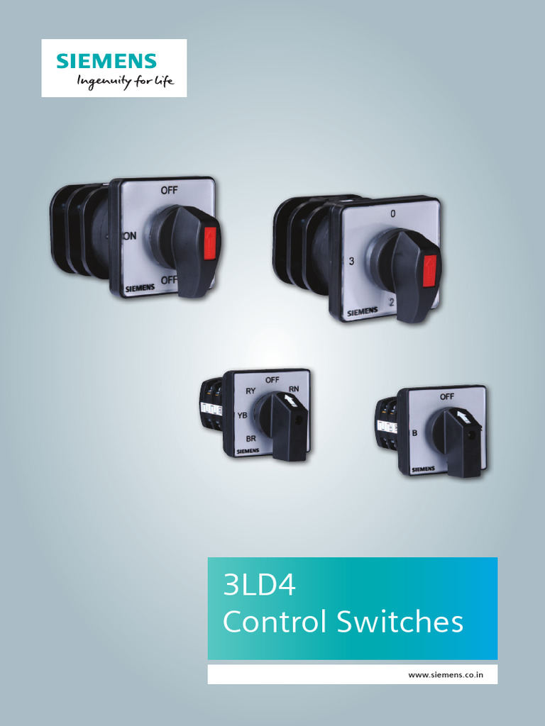 Siemens 3LD4 Control Switches Overview | PDF | Switch | Mains Electricity