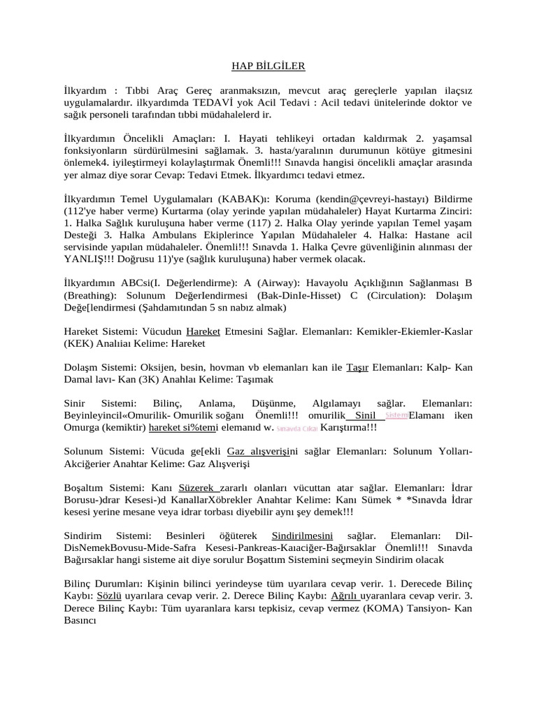 Hap Bi̇lgi̇ler | PDF