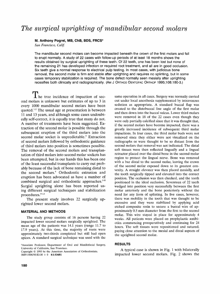 Surgical Uprighting of Mandibular Molars | PDF | Dental Anatomy ...