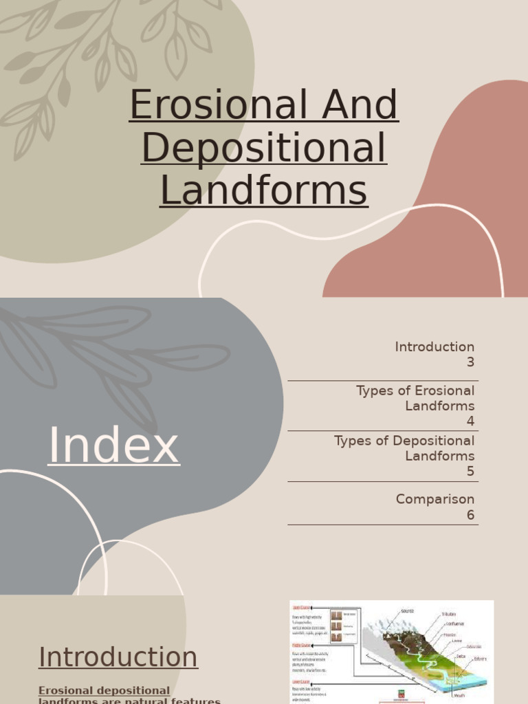 Erosional And Depositional Landforms | PDF | Erosion | River