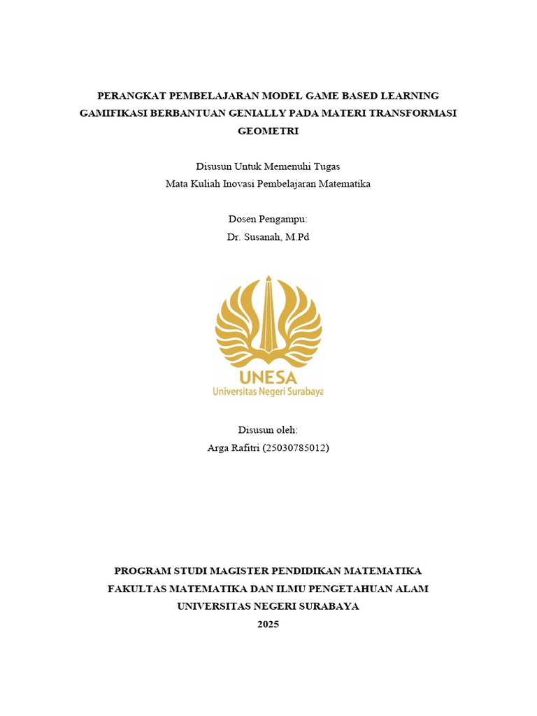Revisi 1_perangkat Pembelajaran Model Game Based Learning Gamifikasi Berbatuan Genially Pada ...