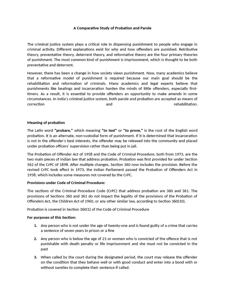 Probation vs. Parole: Key Differences Explained | PDF | Probation | Parole