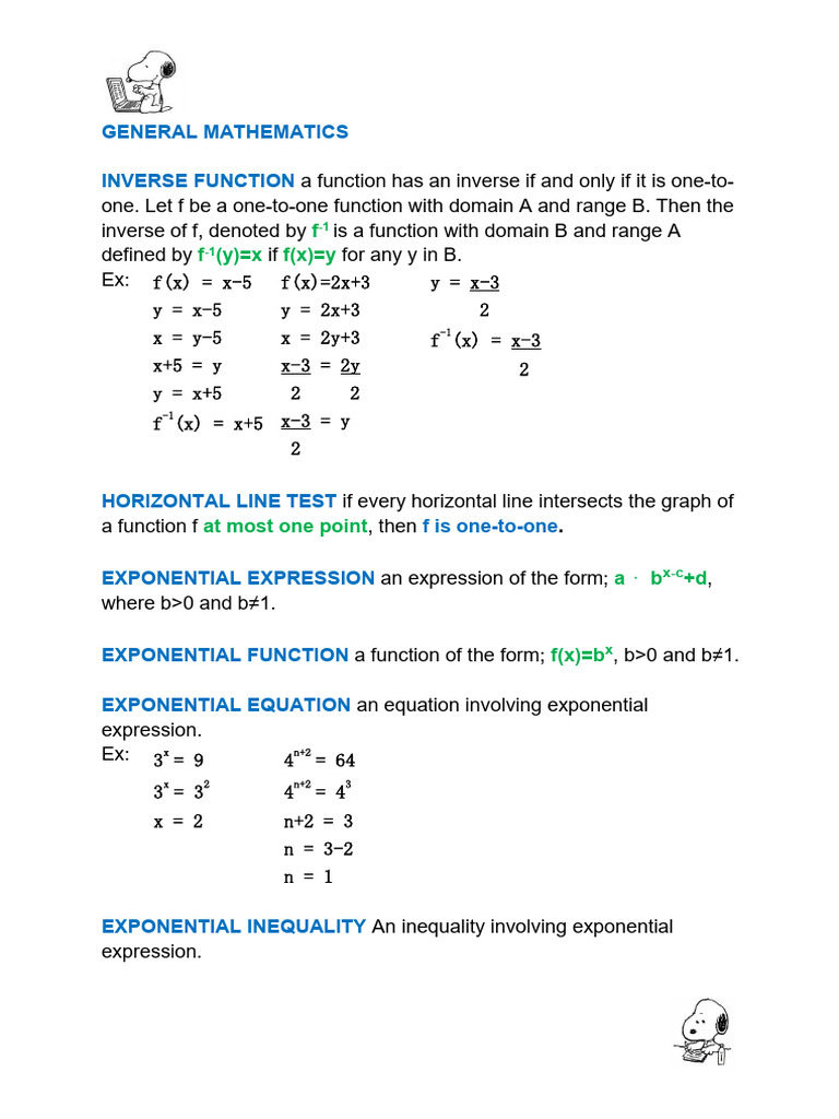Gen Math q 2 Reviewer | PDF | Exponential Function | Function (Mathematics)