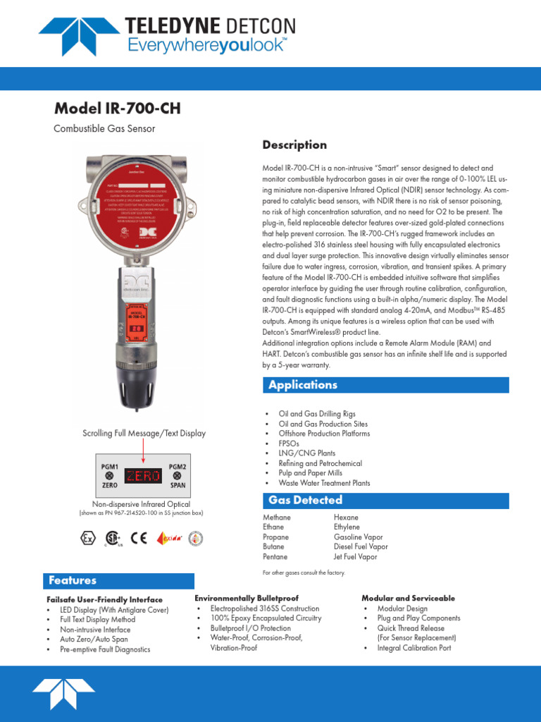 Fixedgas 700series Ir 700 CH Brochure English | PDF | Energy Technology ...