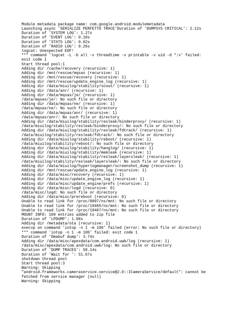 Dumpstate Log | PDF | Software | Operating System Technology