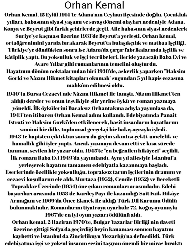 Orhan Kemal | PDF