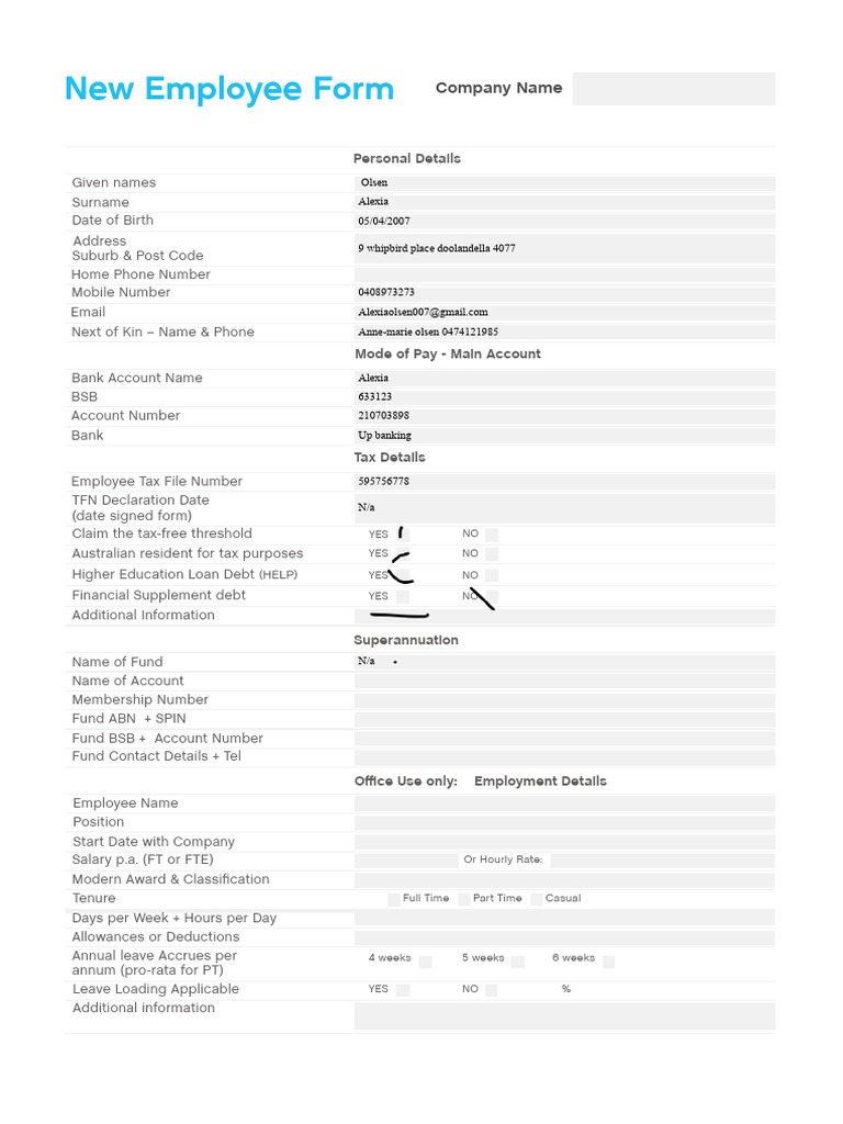 New Employee Onboarding Form | PDF