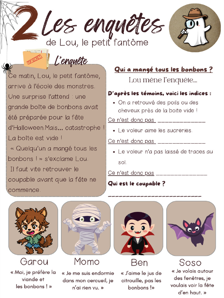 Extrait Les Enquêtes D'halloween | PDF