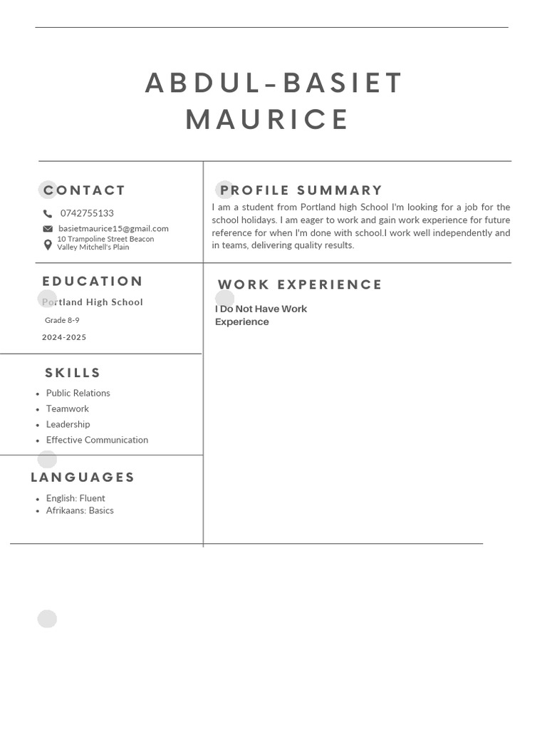 Minimalist White and Grey Professional Resume - 20251023 - 221248 ...