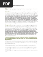 Kastle-Meyer Blood Test Procedure | PDF | Chemistry | Physical Sciences