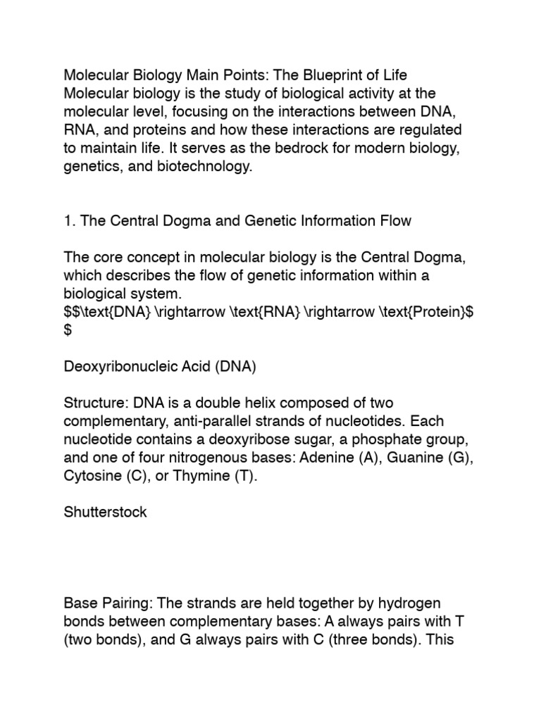 molecular biology | PDF | Rna | Dna