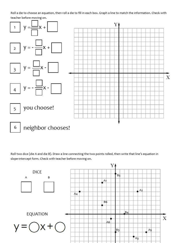 2.6 Translating Between Graphs and Equations (Slope Intercept) | PDF