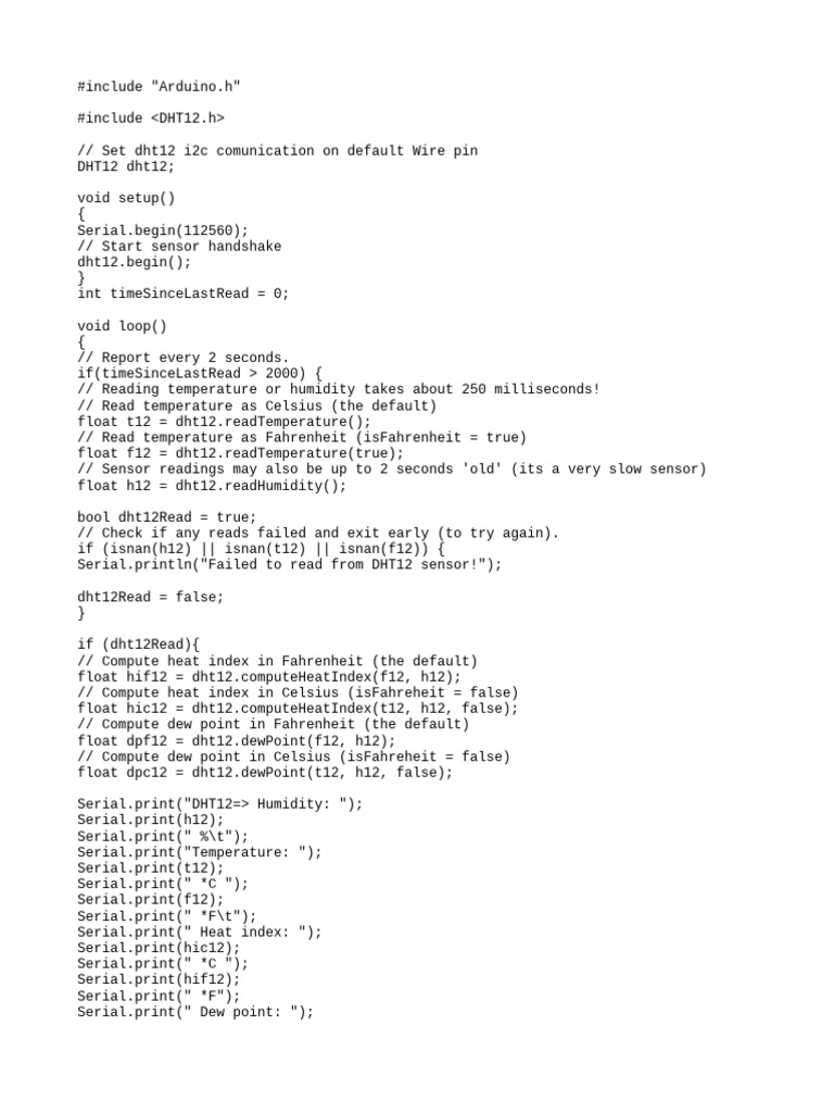 Microbit and Dht12 | PDF