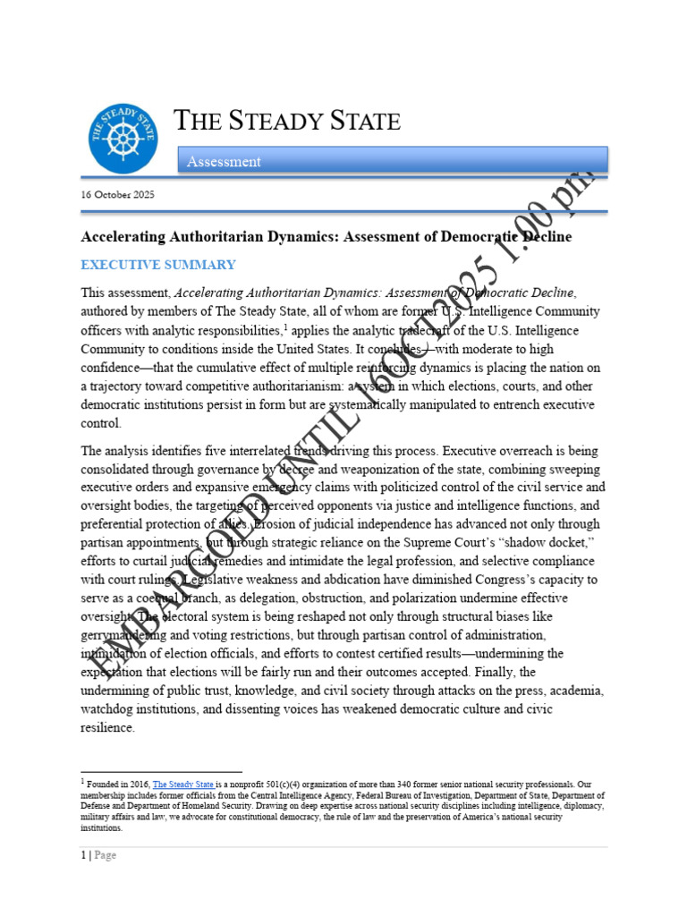 U.S. Democratic Decline Assessment | PDF | American Government | Donald ...
